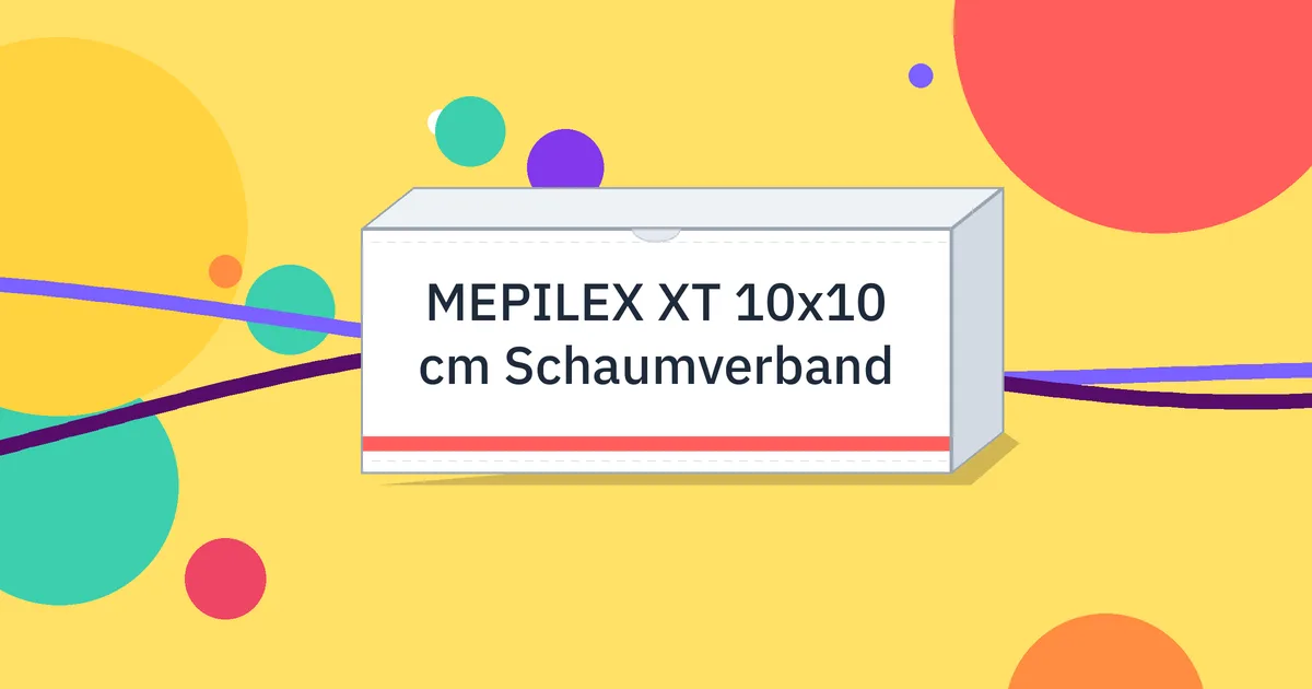 Symbolbild: Packung mit der Aufschrift MEPILEX XT 10x10 cm Schaumverband (PZN 15529172) – Verfügbarkeit und Bezug in Apotheken in Frankfurt am Main