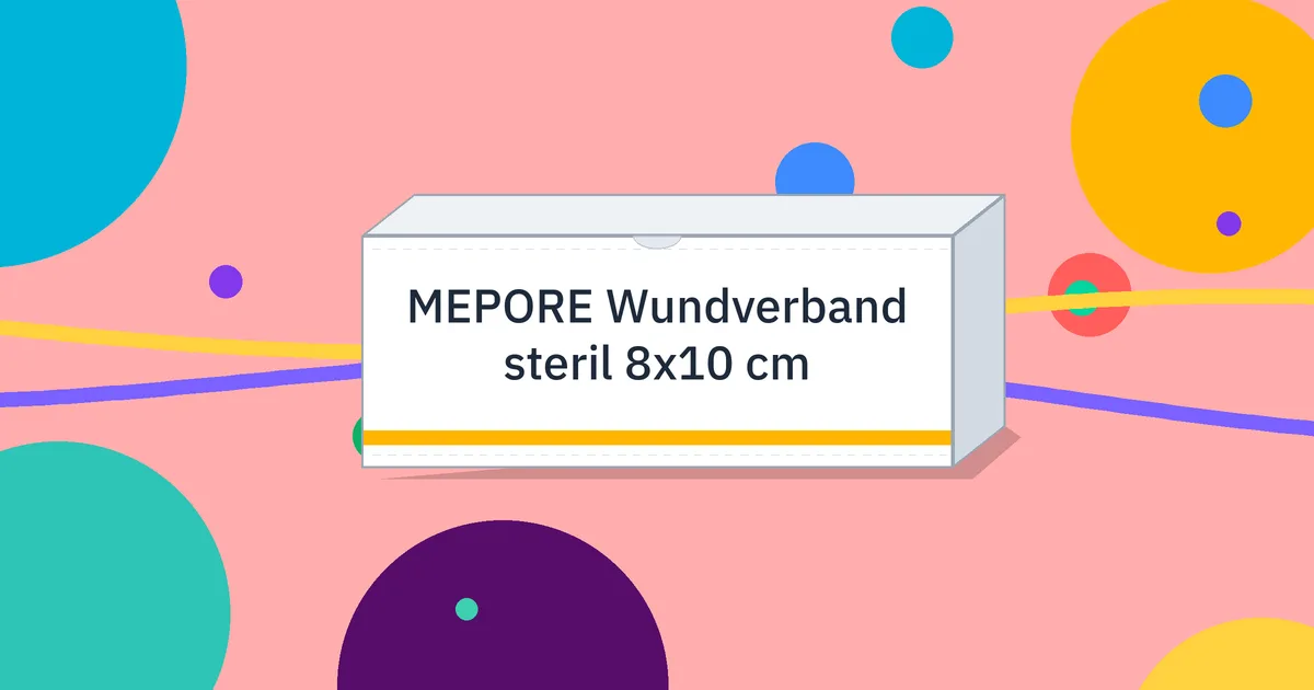 Symbolbild: Packung mit der Aufschrift MEPORE Wundverband steril 8x10 cm (PZN 12978797) – Verfügbarkeit und Bezug in Apotheken in Frankfurt am Main