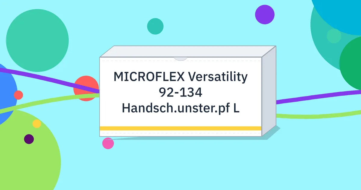 Symbolbild: Packung mit der Aufschrift MICROFLEX Versatility 92-134 Handsch.unster.pf L (PZN 18387815) – Verfügbarkeit und Bezug in Apotheken in Frankfurt am Main