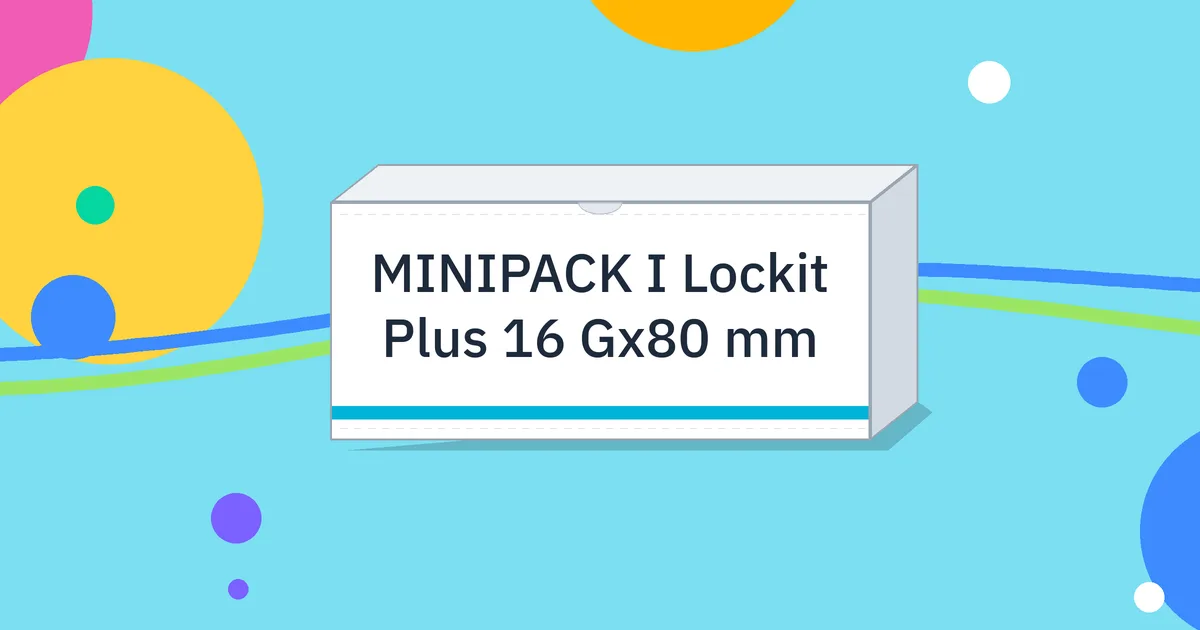 Symbolbild: Packung mit der Aufschrift MINIPACK I Lockit Plus 16 Gx80 mm (PZN 09218025) – Verfügbarkeit und Bezug in Apotheken in Frankfurt am Main