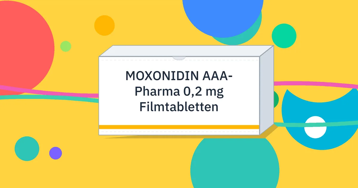 Symbolbild: Packung mit der Aufschrift MOXONIDIN AAA-Pharma 0,2 mg Filmtabletten (PZN 04411562) – Verfügbarkeit und Bezug in Apotheken in Frankfurt am Main
