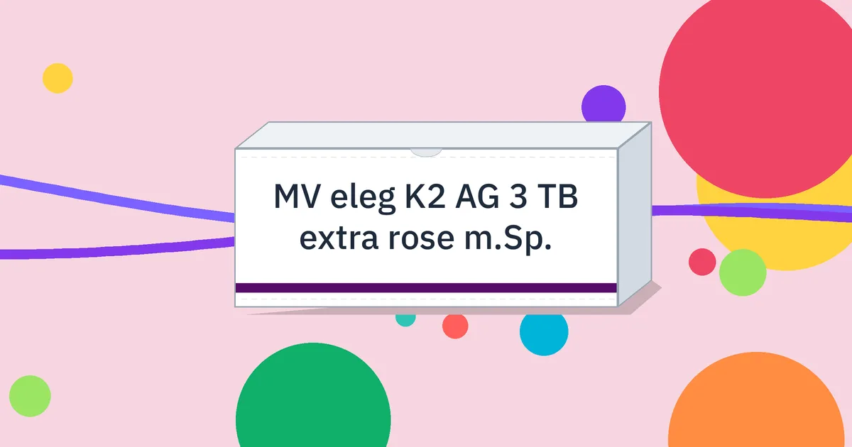 Symbolbild: Packung mit der Aufschrift MV eleg K2 AG 3 TB extra rose m.Sp. (PZN 14699239) – Verfügbarkeit und Bezug in Apotheken in Frankfurt am Main