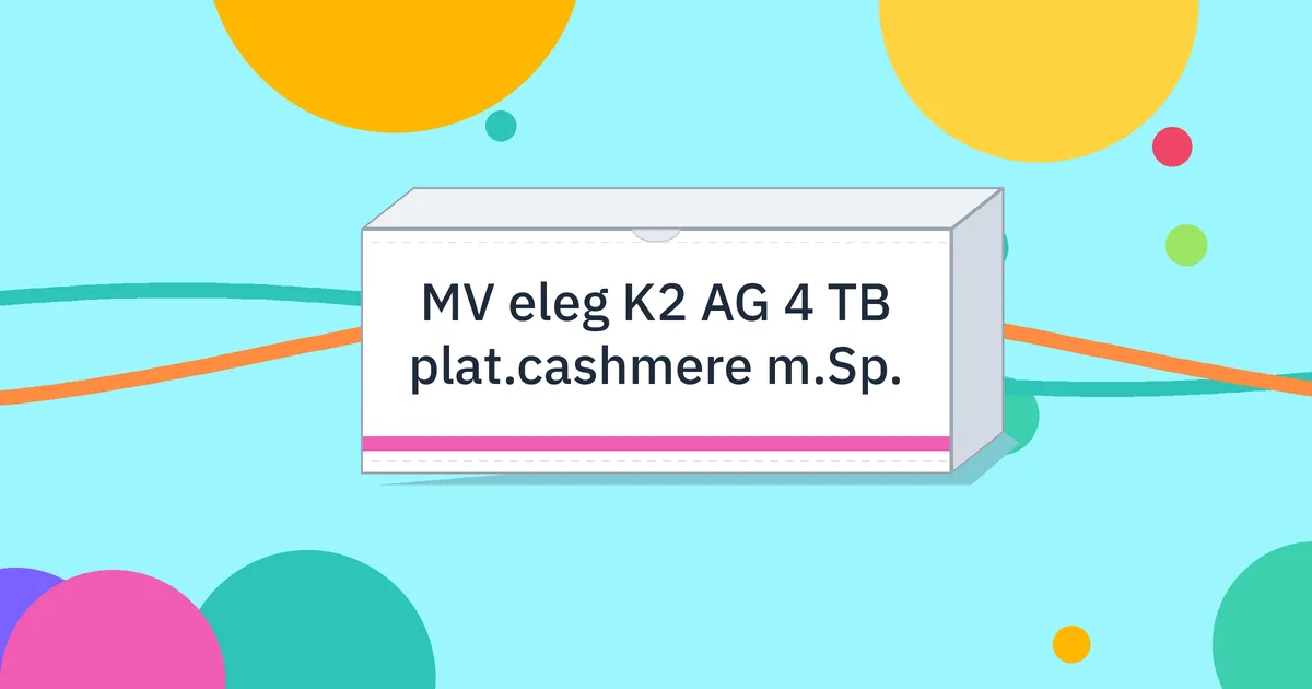Symbolbild: Packung mit der Aufschrift MV eleg K2 AG 4 TB plat.cashmere m.Sp. (PZN 14677189) – Verfügbarkeit und Bezug in Apotheken in Frankfurt am Main