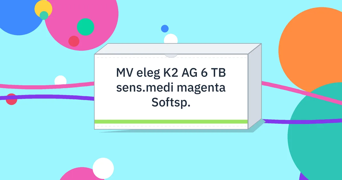 Symbolbild: Packung mit der Aufschrift MV eleg K2 AG 6 TB sens.medi magenta Softsp. (PZN 14641056) – Verfügbarkeit und Bezug in Apotheken in Frankfurt am Main