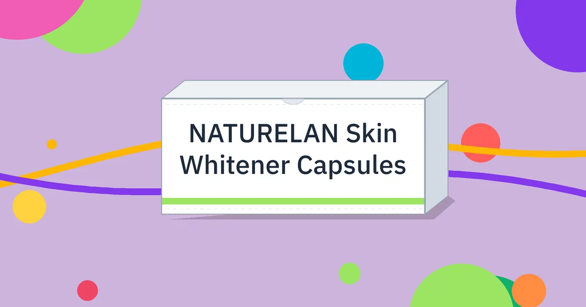 Symbolbild: Packung mit der Aufschrift NATURELAN Skin Whitener Capsules (PZN 19282780) – Verfügbarkeit und Bezug in Apotheken in Frankfurt am Main