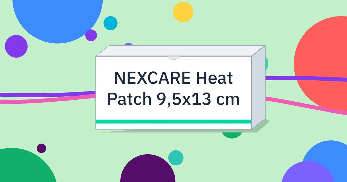 Symbolbild: Packung mit der Aufschrift NEXCARE Heat Patch 9,5x13 cm (PZN 13902767) – Verfügbarkeit und Bezug in Apotheken in Frankfurt am Main