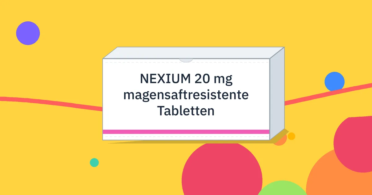 Symbolbild: Packung mit der Aufschrift NEXIUM 20 mg magensaftresistente Tabletten (PZN 09709958) – Verfügbarkeit und Bezug in Apotheken in Frankfurt am Main