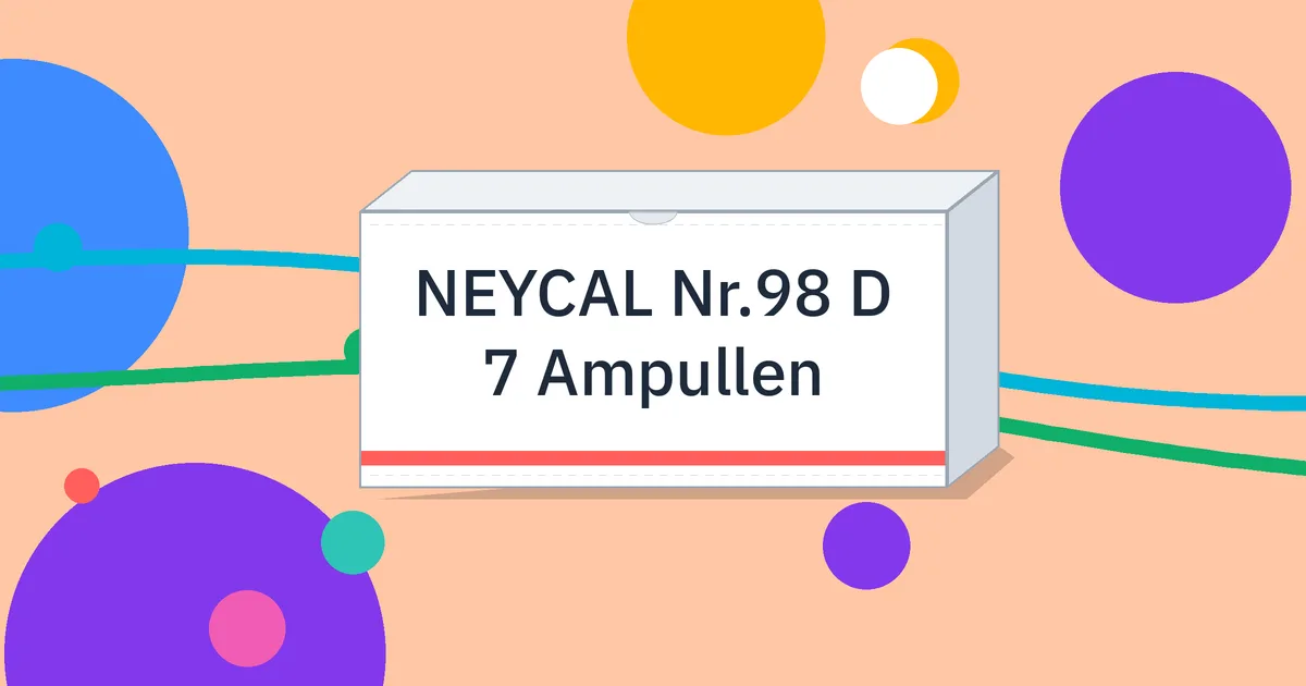 Symbolbild: Packung mit der Aufschrift NEYCAL Nr.98 D 7 Ampullen (PZN 06487581) – Verfügbarkeit und Bezug in Apotheken in Frankfurt am Main