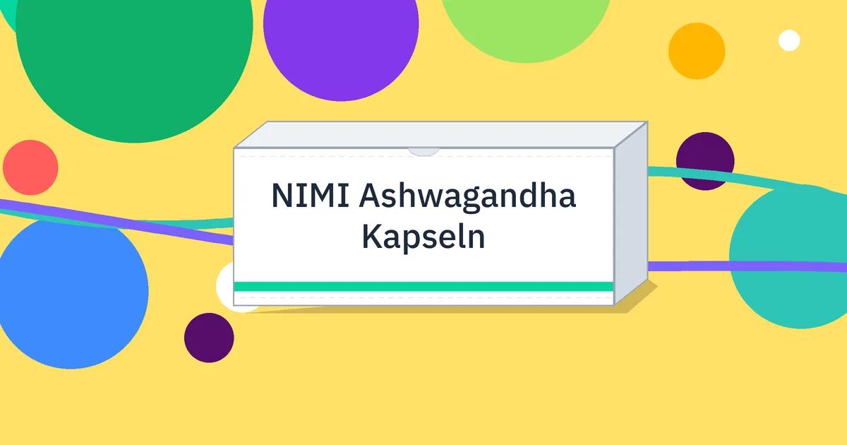 Symbolbild: Packung mit der Aufschrift NIMI Ashwagandha Kapseln (PZN 14234782) – Verfügbarkeit und Bezug in Apotheken in Frankfurt am Main