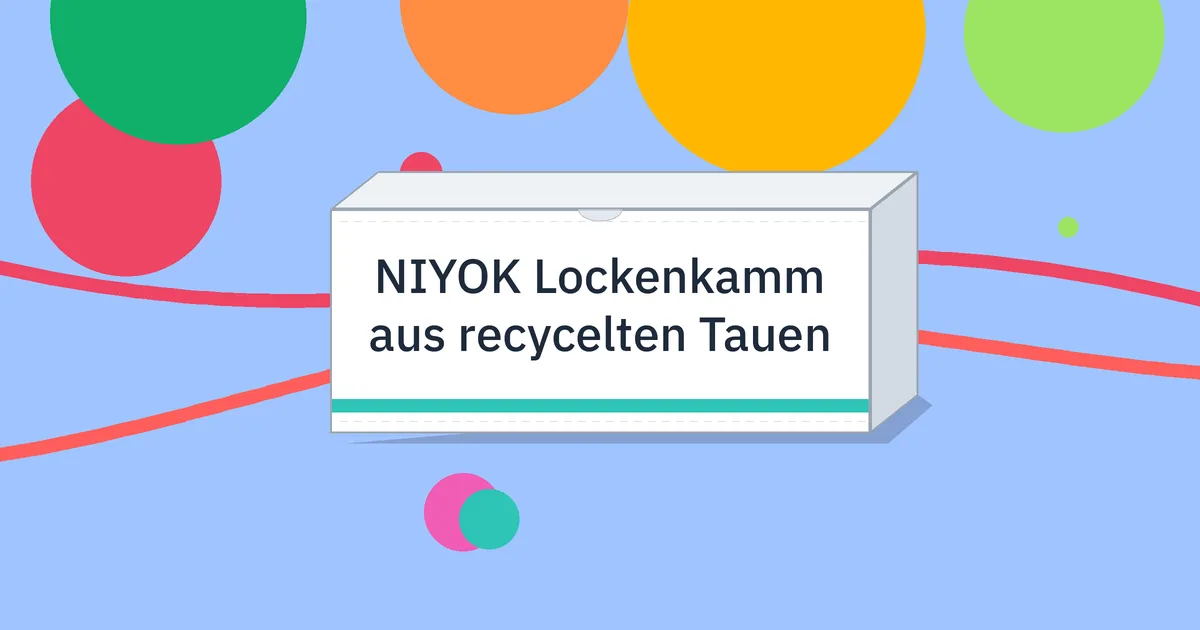 Symbolbild: Packung mit der Aufschrift NIYOK Lockenkamm aus recycelten Tauen (PZN 20644751) – Verfügbarkeit und Bezug in Apotheken in Frankfurt am Main
