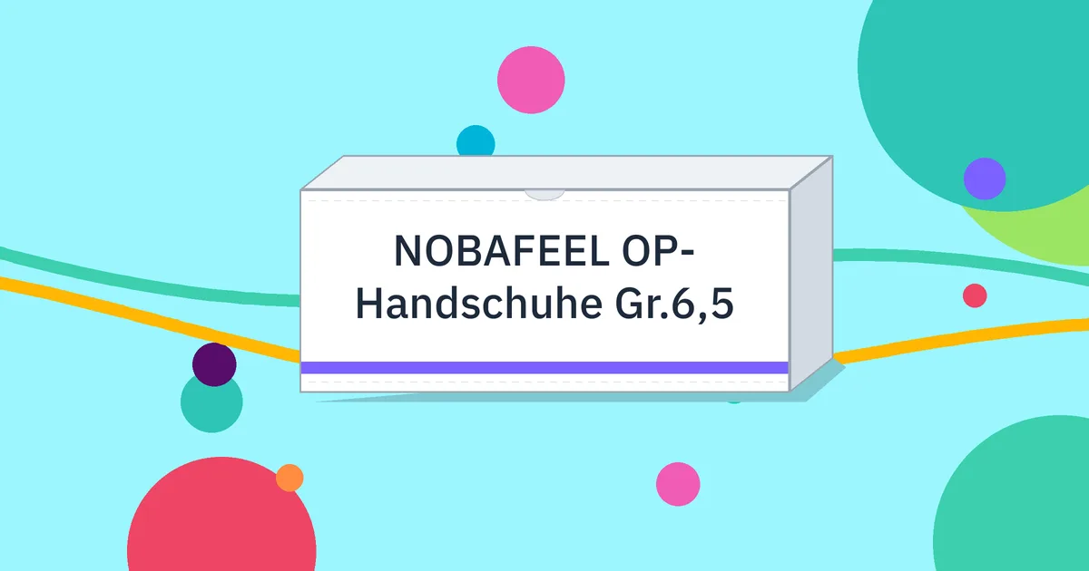 Symbolbild: Packung mit der Aufschrift NOBAFEEL OP-Handschuhe Gr.6,5 (PZN 03277305) – Verfügbarkeit und Bezug in Apotheken in Frankfurt am Main