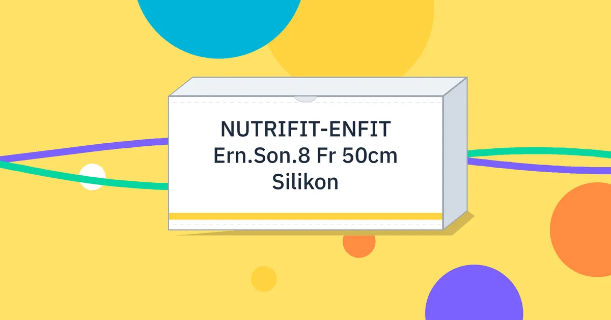 Symbolbild: Packung mit der Aufschrift NUTRIFIT-ENFIT Ern.Son.8 Fr 50cm Silikon (PZN 14186913) – Verfügbarkeit und Bezug in Apotheken in Frankfurt am Main