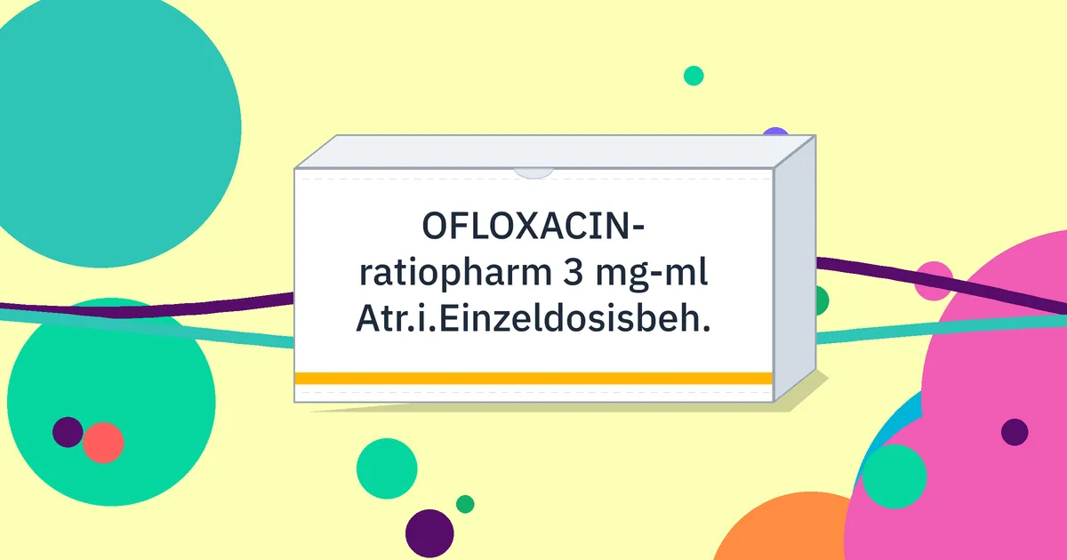 Symbolbild: Packung mit der Aufschrift OFLOXACIN-ratiopharm 3 mg-ml Atr.i.Einzeldosisbeh. (PZN 10041773) – Verfügbarkeit und Bezug in Apotheken in Frankfurt am Main