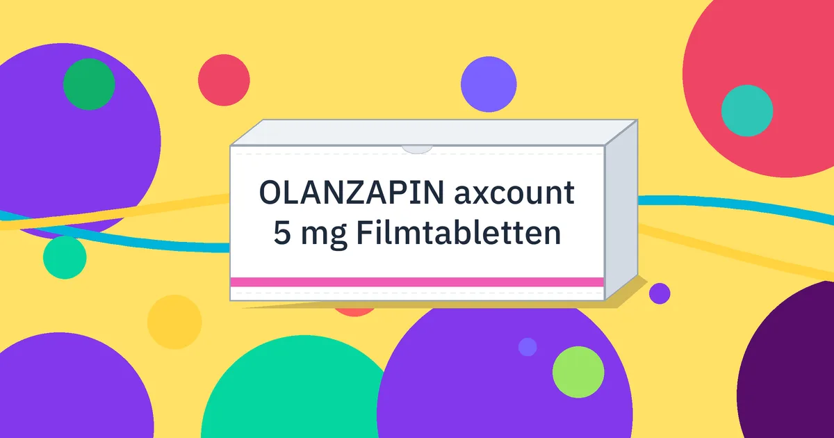 Symbolbild: Packung mit der Aufschrift OLANZAPIN axcount 5 mg Filmtabletten (PZN 10521993) – Verfügbarkeit und Bezug in Apotheken in Frankfurt am Main
