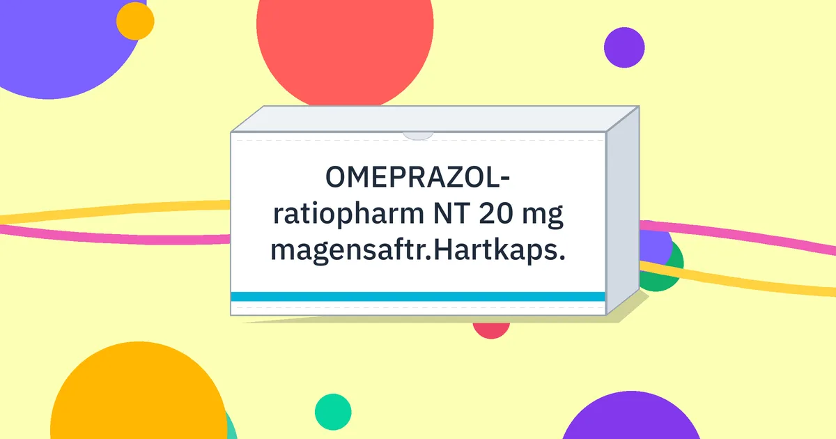Symbolbild: Packung mit der Aufschrift OMEPRAZOL-ratiopharm NT 20 mg magensaftr.Hartkaps. (PZN 00913887) – Verfügbarkeit und Bezug in Apotheken in Frankfurt am Main