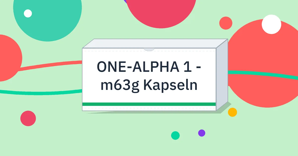 Symbolbild: Packung mit der Aufschrift ONE-ALPHA 1 -m63g Kapseln (PZN 19460394) – Verfügbarkeit und Bezug in Apotheken in Frankfurt am Main