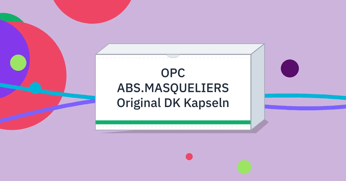 Symbolbild: Packung mit der Aufschrift OPC ABS.MASQUELIERS Original DK Kapseln (PZN 06134463) – Verfügbarkeit und Bezug in Apotheken in Frankfurt am Main