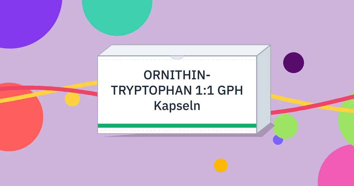 Symbolbild: Packung mit der Aufschrift ORNITHIN-TRYPTOPHAN 1:1 GPH Kapseln (PZN 00944646) – Verfügbarkeit und Bezug in Apotheken in Frankfurt am Main