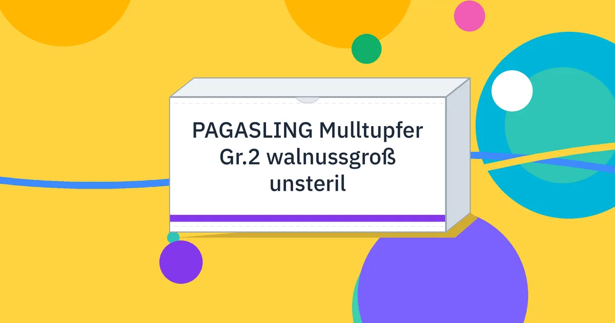 Symbolbild: Packung mit der Aufschrift PAGASLING Mulltupfer Gr.2 walnussgroß unsteril (PZN 19549438) – Verfügbarkeit und Bezug in Apotheken in Frankfurt am Main