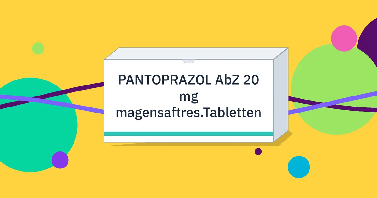 Symbolbild: Packung mit der Aufschrift PANTOPRAZOL AbZ 20 mg magensaftres.Tabletten (PZN 01841859) – Verfügbarkeit und Bezug in Apotheken in Frankfurt am Main