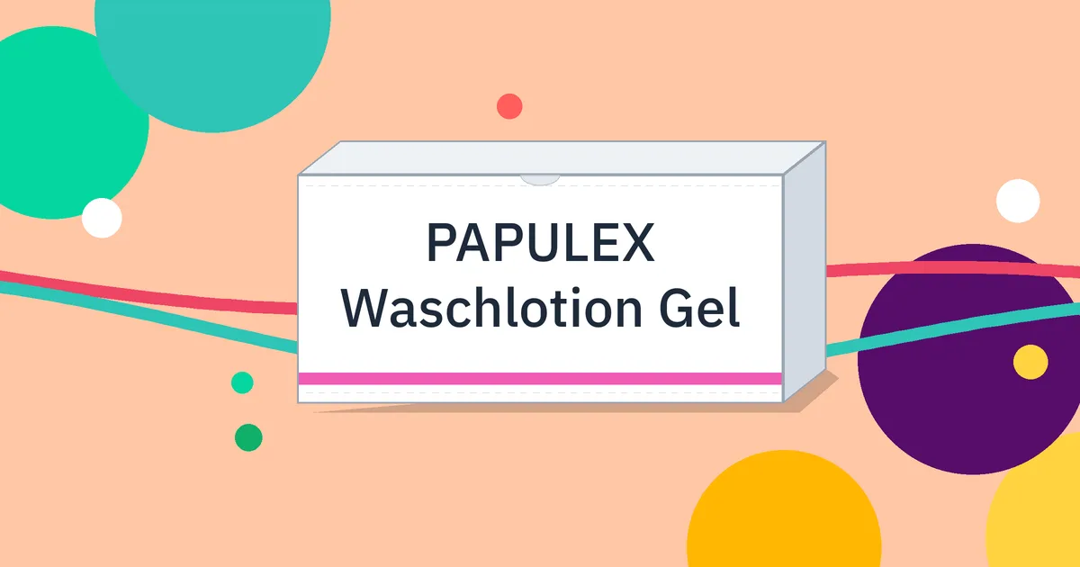 Symbolbild: Packung mit der Aufschrift PAPULEX Waschlotion Gel (PZN 01574269) – Verfügbarkeit und Bezug in Apotheken in Frankfurt am Main