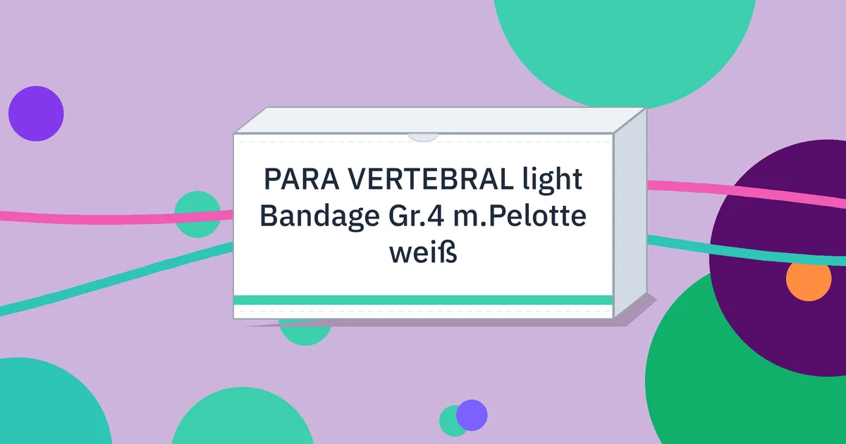 Symbolbild: Packung mit der Aufschrift PARA VERTEBRAL light Bandage Gr.4 m.Pelotte weiß (PZN 10003927) – Verfügbarkeit und Bezug in Apotheken in Frankfurt am Main