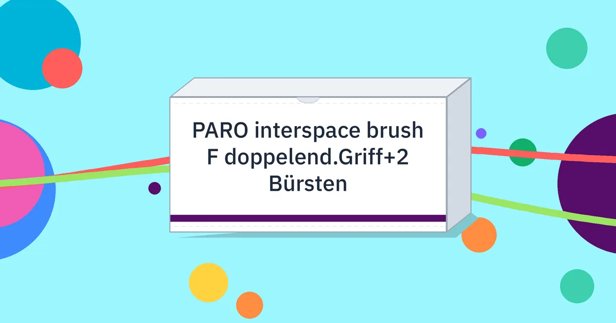 Symbolbild: Packung mit der Aufschrift PARO interspace brush F doppelend.Griff+2 Bürsten (PZN 17373001) – Verfügbarkeit und Bezug in Apotheken in Frankfurt am Main