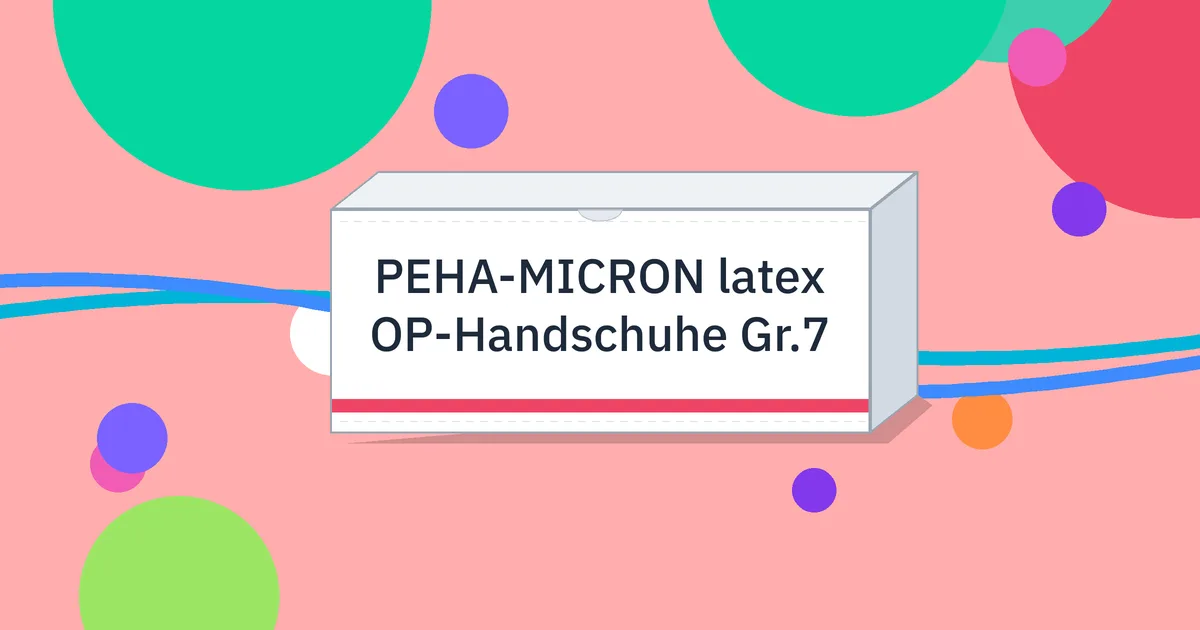 Symbolbild: Packung mit der Aufschrift PEHA-MICRON latex OP-Handschuhe Gr.7 (PZN 10387112) – Verfügbarkeit und Bezug in Apotheken in Frankfurt am Main
