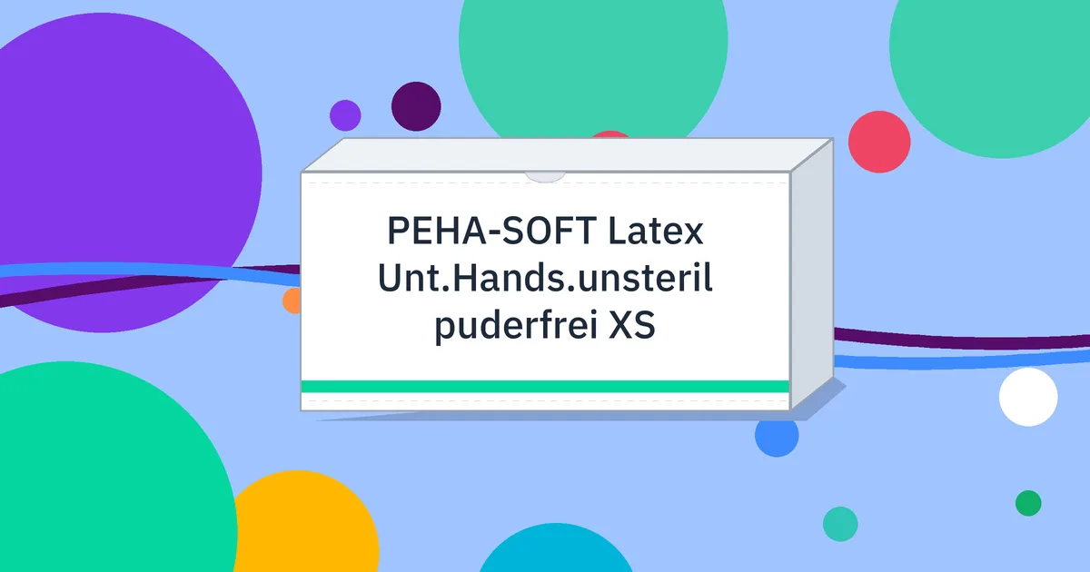 Symbolbild: Packung mit der Aufschrift PEHA-SOFT Latex Unt.Hands.unsteril puderfrei XS (PZN 03676057) – Verfügbarkeit und Bezug in Apotheken in Frankfurt am Main