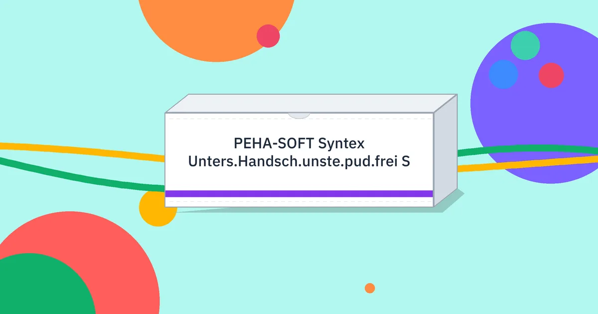Symbolbild: Packung mit der Aufschrift PEHA-SOFT Syntex Unters.Handsch.unste.pud.frei S (PZN 03887989) – Verfügbarkeit und Bezug in Apotheken in Frankfurt am Main