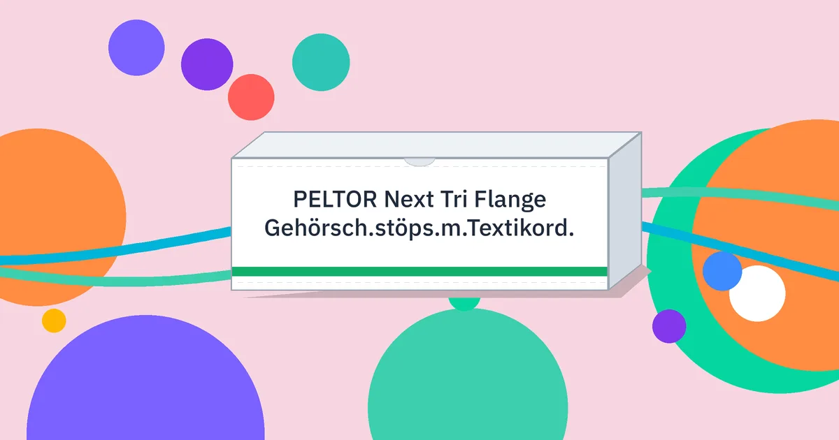Symbolbild: Packung mit der Aufschrift PELTOR Next Tri Flange Gehörsch.stöps.m.Textikord. (PZN 04241485) – Verfügbarkeit und Bezug in Apotheken in Frankfurt am Main