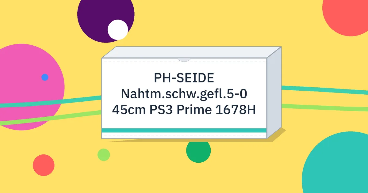 Symbolbild: Packung mit der Aufschrift PH-SEIDE Nahtm.schw.gefl.5-0 45cm PS3 Prime 1678H (PZN 16254228) – Verfügbarkeit und Bezug in Apotheken in Frankfurt am Main