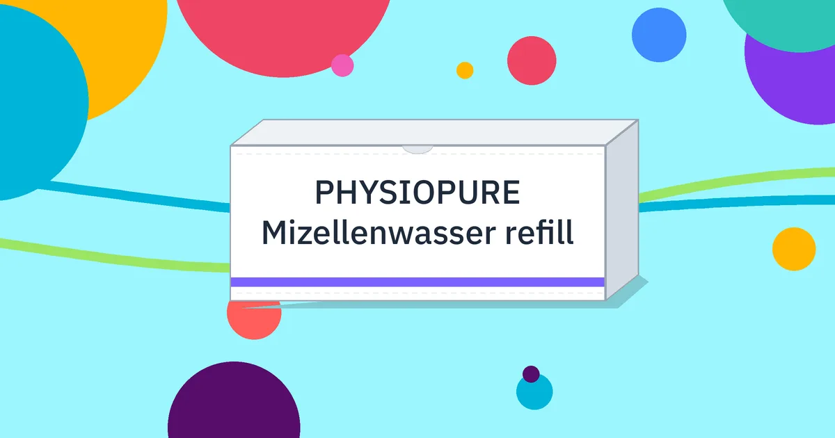 Symbolbild: Packung mit der Aufschrift PHYSIOPURE Mizellenwasser refill (PZN 20787663) – Verfügbarkeit und Bezug in Apotheken in Frankfurt am Main