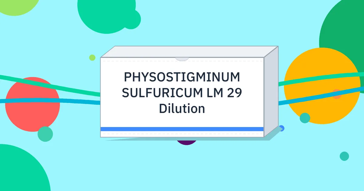 Symbolbild: Packung mit der Aufschrift PHYSOSTIGMINUM SULFURICUM LM 29 Dilution (PZN 13640391) – Verfügbarkeit und Bezug in Apotheken in Frankfurt am Main