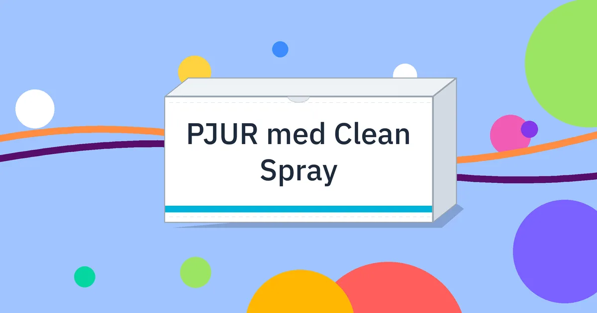 Symbolbild: Packung mit der Aufschrift PJUR med Clean Spray (PZN 01488937) – Verfügbarkeit und Bezug in Apotheken in Frankfurt am Main