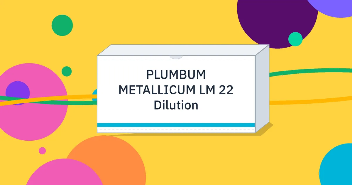 Symbolbild: Packung mit der Aufschrift PLUMBUM METALLICUM LM 22 Dilution (PZN 13041242) – Verfügbarkeit und Bezug in Apotheken in Frankfurt am Main