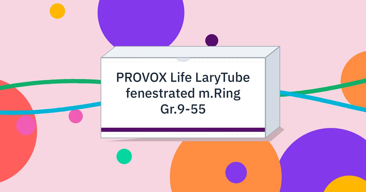 Symbolbild: Packung mit der Aufschrift PROVOX Life LaryTube fenestrated m.Ring Gr.9-55 (PZN 19625530) – Verfügbarkeit und Bezug in Apotheken in Frankfurt am Main