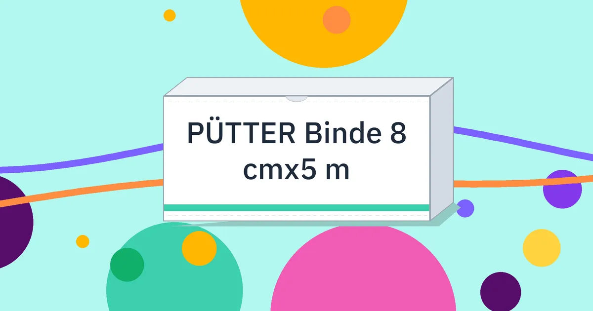 Symbolbild: Packung mit der Aufschrift PÜTTER Binde 8 cmx5 m (PZN 03469200) – Verfügbarkeit und Bezug in Apotheken in Frankfurt am Main