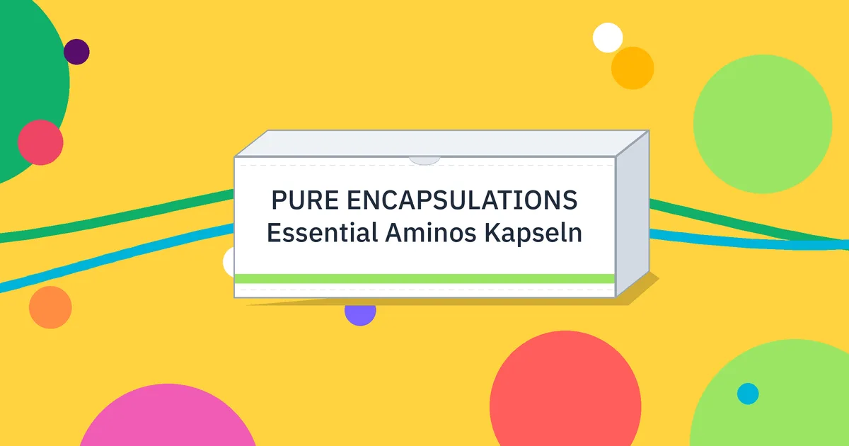 Symbolbild: Packung mit der Aufschrift PURE ENCAPSULATIONS Essential Aminos Kapseln (PZN 19432972) – Verfügbarkeit und Bezug in Apotheken in Frankfurt am Main
