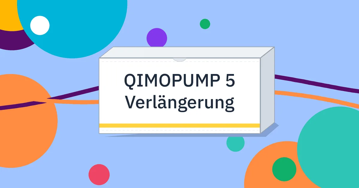Symbolbild: Packung mit der Aufschrift QIMOPUMP 5 Verlängerung (PZN 20638064) – Verfügbarkeit und Bezug in Apotheken in Frankfurt am Main