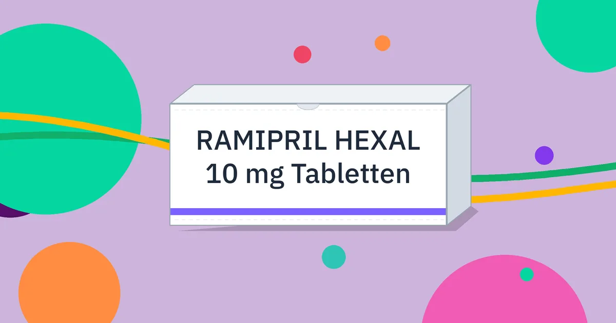 Symbolbild: Packung mit der Aufschrift RAMIPRIL HEXAL 10 mg Tabletten (PZN 00762135) – Verfügbarkeit und Bezug in Apotheken in Frankfurt am Main