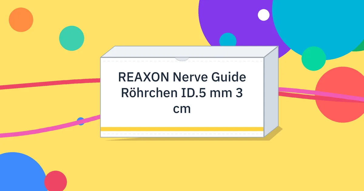 Symbolbild: Packung mit der Aufschrift REAXON Nerve Guide Röhrchen ID.5 mm 3 cm (PZN 10204465) – Verfügbarkeit und Bezug in Apotheken in Frankfurt am Main