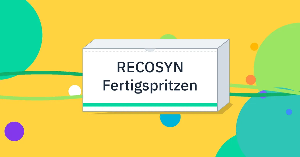 Symbolbild: Packung mit der Aufschrift RECOSYN Fertigspritzen (PZN 05484439) – Verfügbarkeit und Bezug in Apotheken in Frankfurt am Main