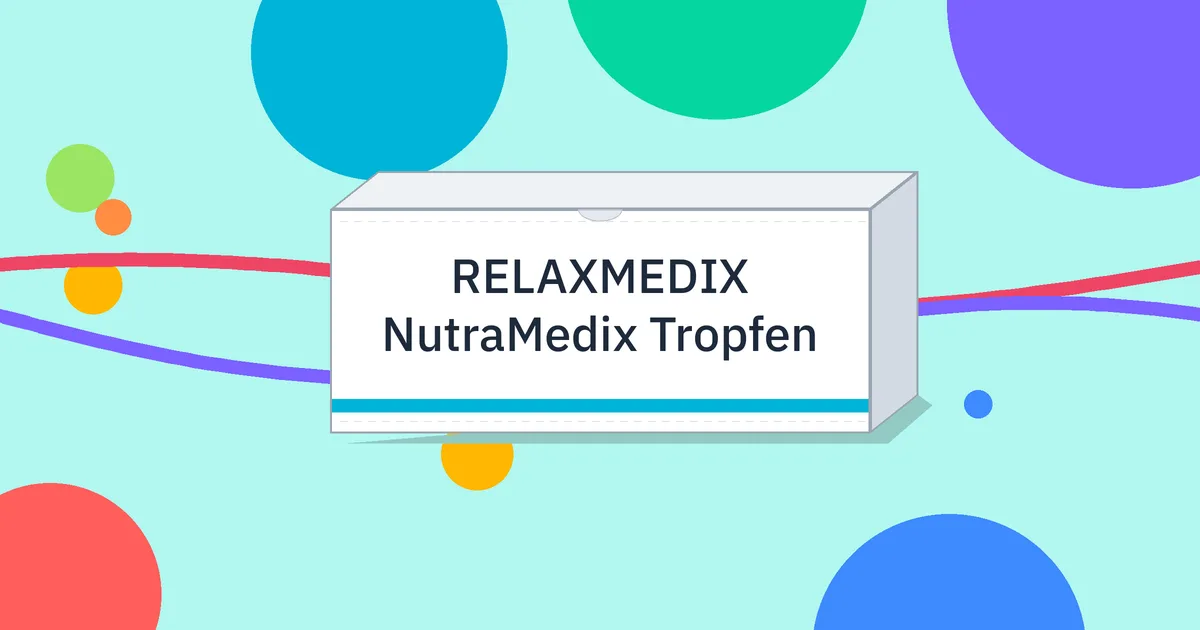 Symbolbild: Packung mit der Aufschrift RELAXMEDIX NutraMedix Tropfen (PZN 18103545) – Verfügbarkeit und Bezug in Apotheken in Frankfurt am Main