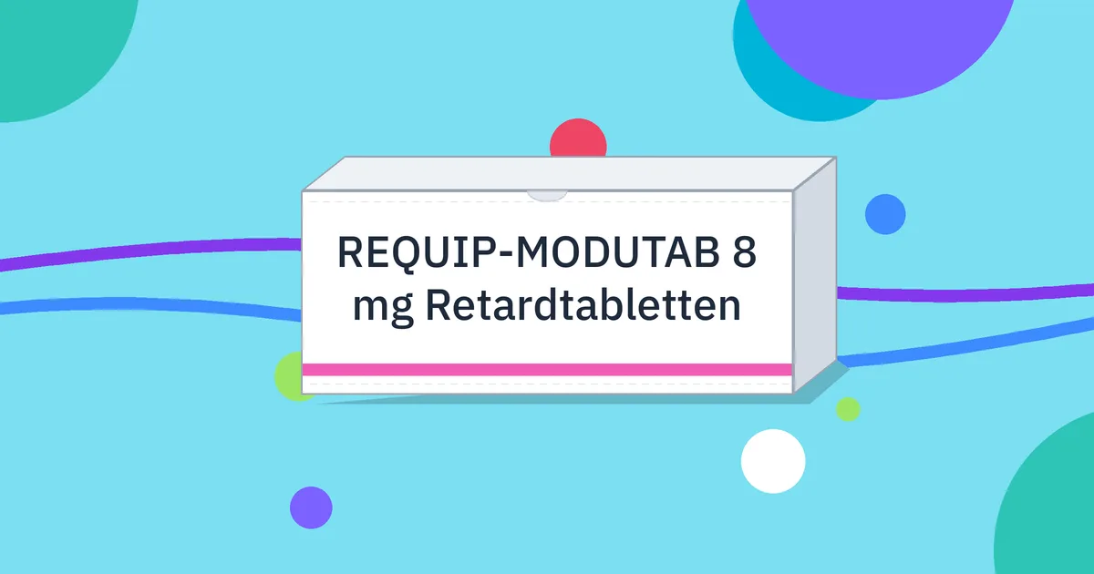 Symbolbild: Packung mit der Aufschrift REQUIP-MODUTAB 8 mg Retardtabletten (PZN 05501681) – Verfügbarkeit und Bezug in Apotheken in Frankfurt am Main