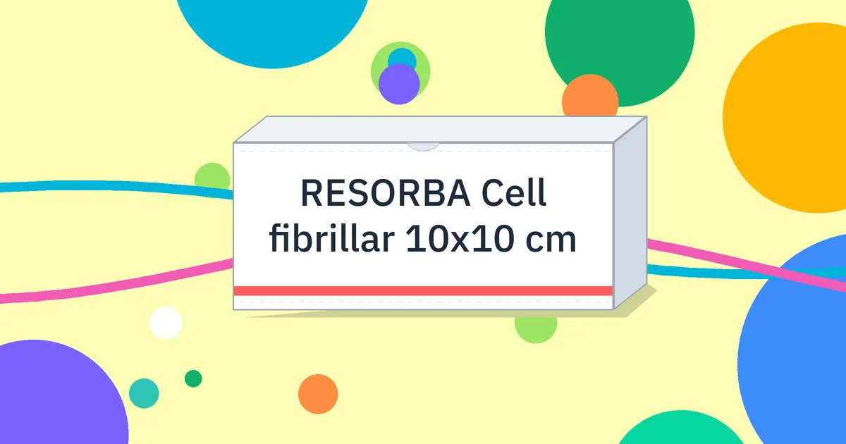 Symbolbild: Packung mit der Aufschrift RESORBA Cell fibrillar 10x10 cm (PZN 04122958) – Verfügbarkeit und Bezug in Apotheken in Frankfurt am Main