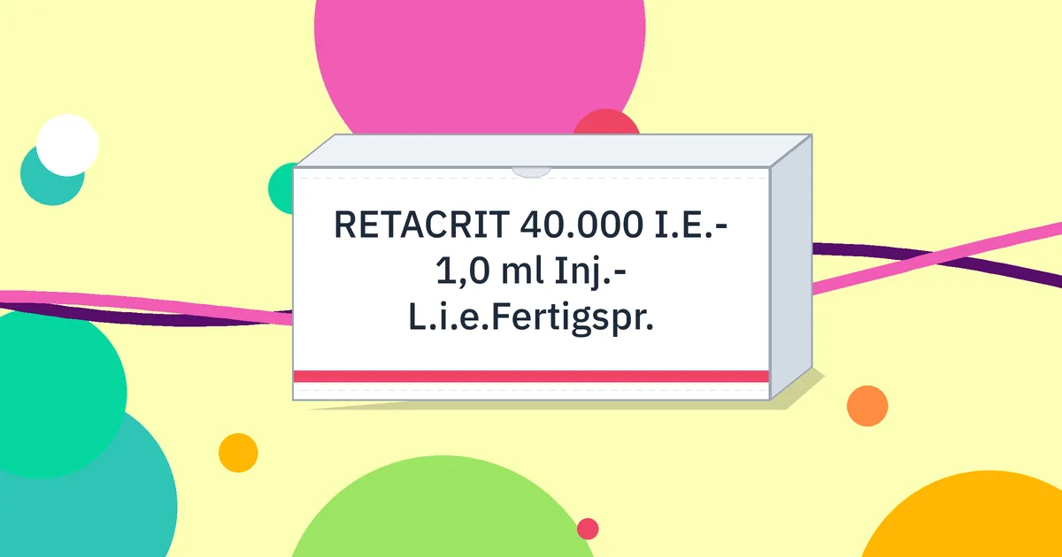 Symbolbild: Packung mit der Aufschrift RETACRIT 40.000 I.E.-1,0 ml Inj.-L.i.e.Fertigspr. (PZN 12376466) – Verfügbarkeit und Bezug in Apotheken in Frankfurt am Main