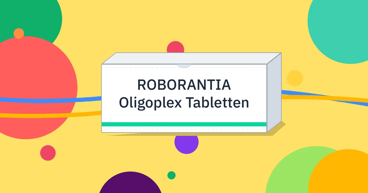 Symbolbild: Packung mit der Aufschrift ROBORANTIA Oligoplex Tabletten (PZN 04032623) – Verfügbarkeit und Bezug in Apotheken in Frankfurt am Main