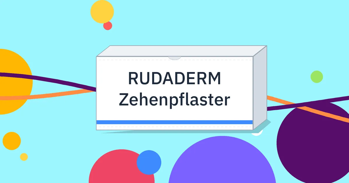 Symbolbild: Packung mit der Aufschrift RUDADERM Zehenpflaster (PZN 09440427) – Verfügbarkeit und Bezug in Apotheken in Frankfurt am Main