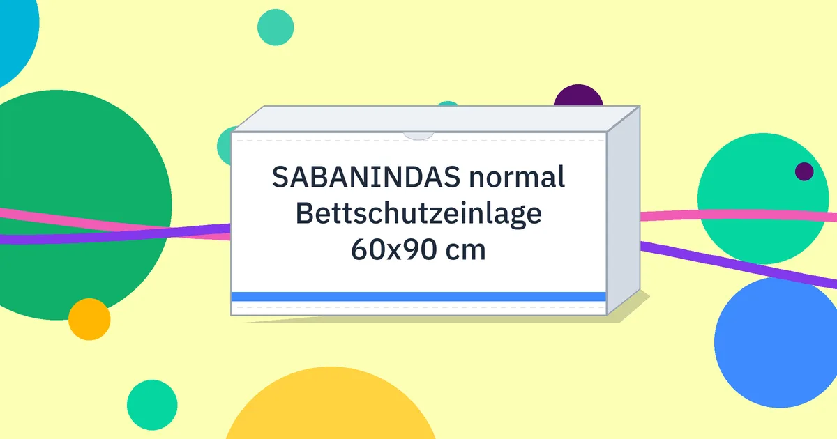 Symbolbild: Packung mit der Aufschrift SABANINDAS normal Bettschutzeinlage 60x90 cm (PZN 16034432) – Verfügbarkeit und Bezug in Apotheken in Frankfurt am Main